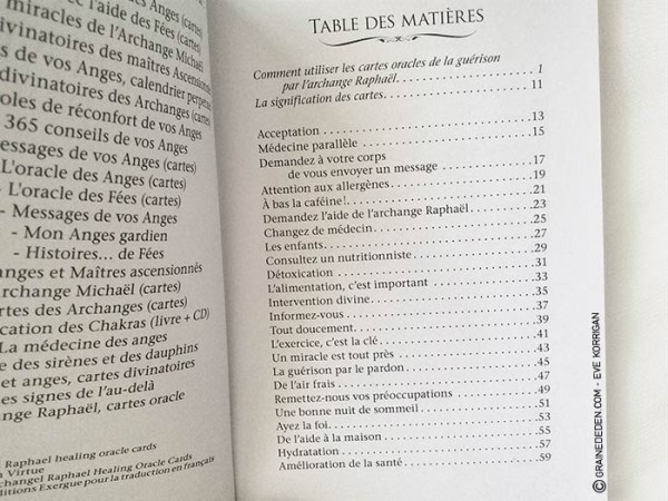 Cartes Oracle L'Archange Raphaël de Doreen Virtue