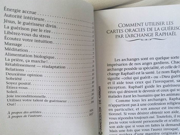 Cartes Oracle L'Archange Raphaël de Doreen Virtue
