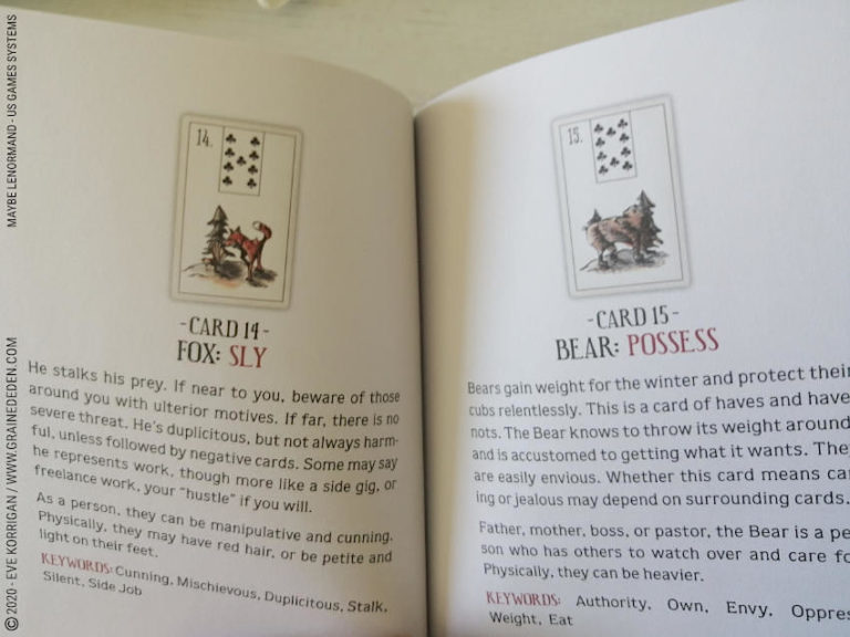 Maybe Lenormand Cartes de Ryan Edward - Avis et Review en français